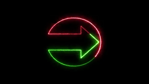 Arrow symbol neon fire green red color a... | Stock Video | Pond5