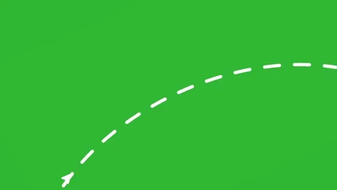 Arrow triangle dashed loop on a green ba... | Stock Video | Pond5