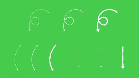 Arrows Animated Drawing On green screen | Stock Video | Pond5