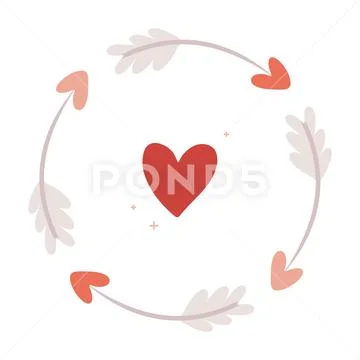 Arrows circle around a red heart great for Valentine's Day, March 8 ...