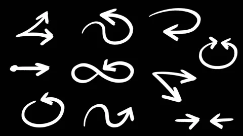 Arrows set version 2 animated hand drawn... | Stock Video | Pond5