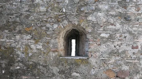 Arrowslit (Loophole) In The Stone Wall O... | Stock Video | Pond5