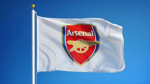 Arsenal F.C. flag waving in slow motion ... | Stock Video | Pond5
