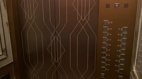 Art deco lift elevator doors opening in ... | Stock Video | Pond5