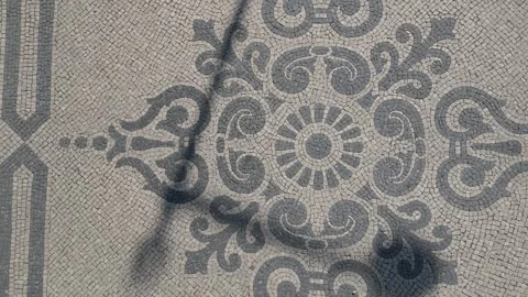 Art decorated sidewalk pavement with pat... | Stock Video | Pond5