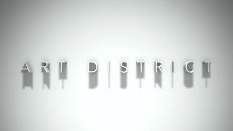art district 3D title animation white te... | Stock Video | Pond5