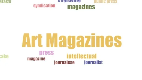 Art Magazines Word Cloud Animated Isolat... | Stock Video | Pond5