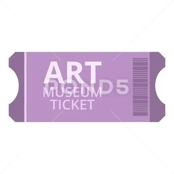 Art museum entry icon cartoon vector. Pass ticket: Graphic #219727541