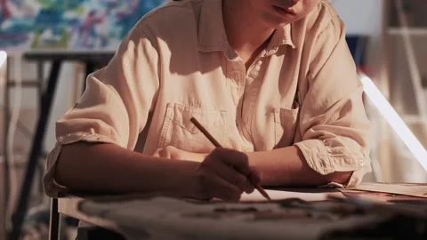 art process drawing woman artwork creati... | Stock Video | Pond5