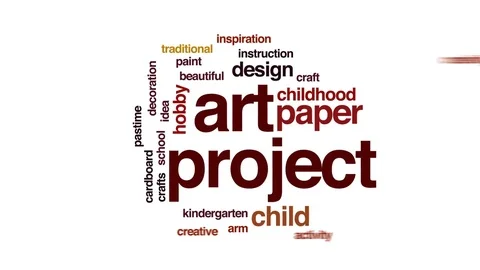 Art project animated word cloud, text de... | Stock Video | Pond5
