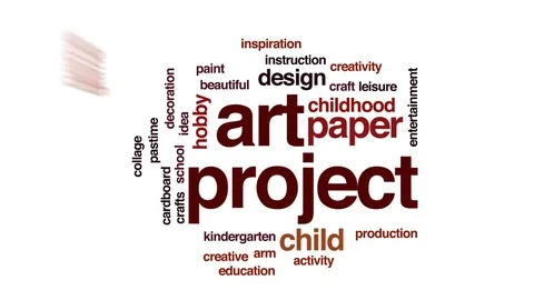 Art project animated word cloud, text de... | Stock Video | Pond5