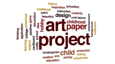 Art project animated word cloud, text de... | Stock Video | Pond5