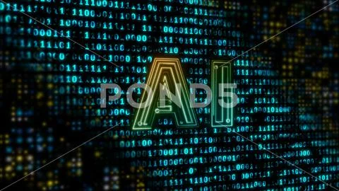 Artificial intelligence (ai) word on digital background Illustration ...