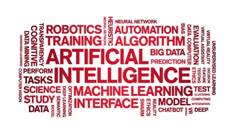 Artificial intelligence animated word cl... | Stock Video | Pond5