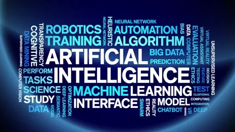 Artificial intelligence animated word cl... | Stock Video | Pond5