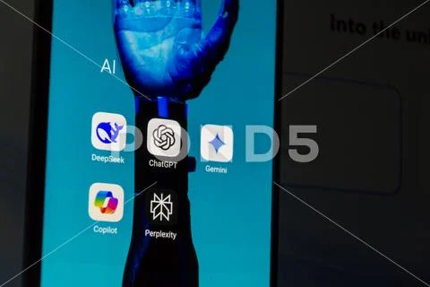 Artificial Intelligence apps, DeepSeek, ChatGPT, Gemini, Copilot, Perplexity ~ Hi Res #300280253
