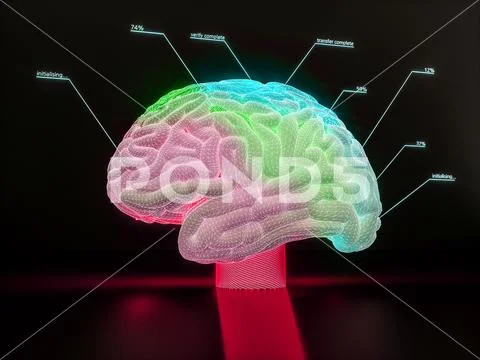 Artificial intelligence deep learning brain simulation ~ Premium Photo #100342124