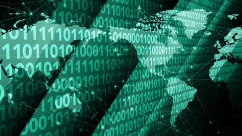 Artificial intelligence lines of binary ... | Stock Video | Pond5