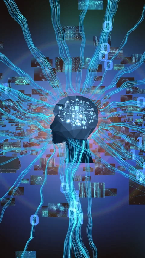 Artificial Intelligence Matrix Grid | Stock Video | Pond5