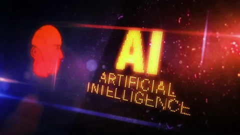 Artificial intelligence symbol light fla... | Stock Video | Pond5