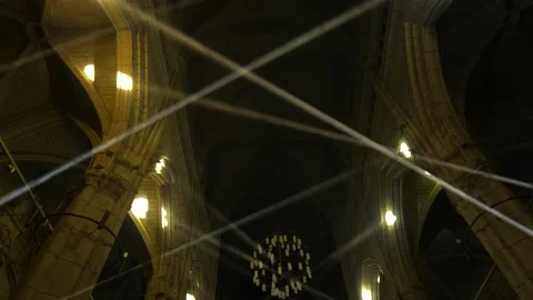 artificial light rays entering the dome ... | Stock Video | Pond5