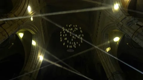 artificial light rays entering the dome ... | Stock Video | Pond5