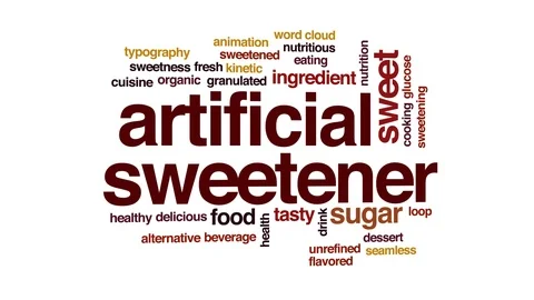 Artificial sweetener animated word cloud... | Stock Video | Pond5
