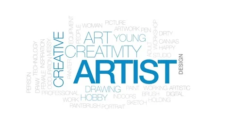 Artist animated word cloud, text design ... | Stock Video | Pond5