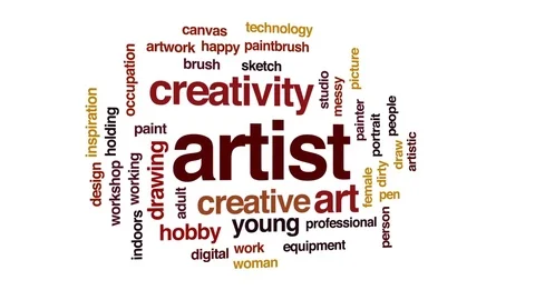 Artist animated word cloud, text design ... | Stock Video | Pond5