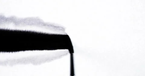 Artist drawing black line with paint bru... | Stock Video | Pond5