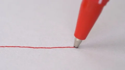 Artist hand drawing red line with ball p... | Stock Video | Pond5