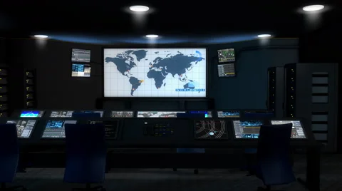 Artist rendering, high-tech command cent... | Stock Video | Pond5
