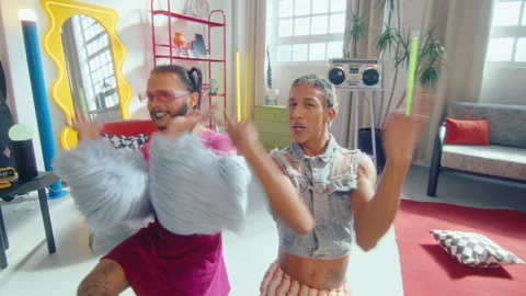 Artistic LGBTQ Couple Performing Vogue D... | Stock Video | Pond5