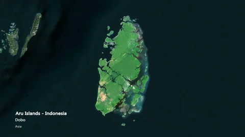 Aru Islands - Indonesia close-up - satel... | Stock Video | Pond5