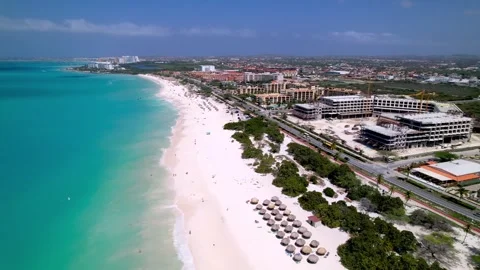 ARUBA EAGLE BEACH AERIAL ORBIT | Stock Video | Pond5