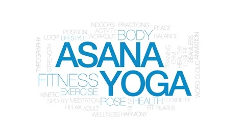 Asana yoga animated word cloud, text des... | Stock Video | Pond5