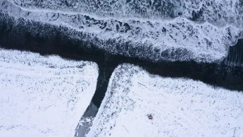 Ascending aerial top down of waves from ... | Stock Video | Pond5