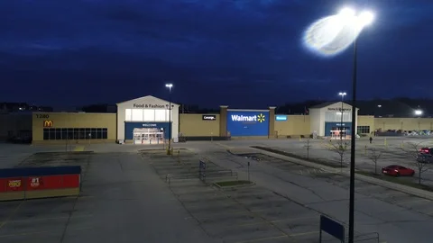Walmart Store At Night Stock Footage ~ Royalty Free Stock Videos | Pond5