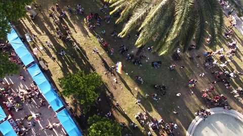 Ascending top down shot showing crowd of... | Stock Video | Pond5