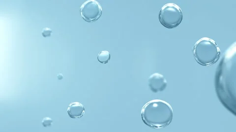 Ascending Transparent Gas Bubbles on Blu... | Stock Video | Pond5