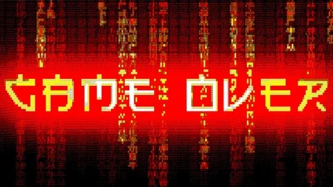 ASCII Game over cyr matrix | Stock Video | Pond5