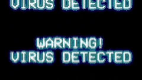 ASCII Warning virus detected dark | Stock Video | Pond5