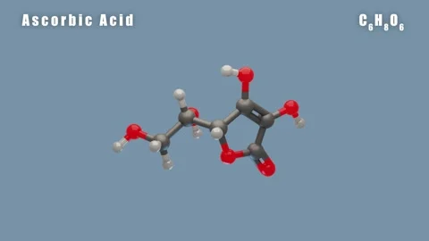 Ascorbic Acid molecule of C6H8O6 3D Conf... | Stock Video | Pond5