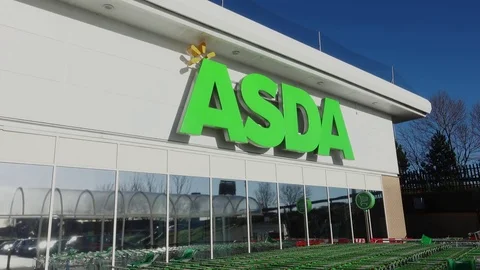 Asda supermarket sign. | Stock Video | Pond5