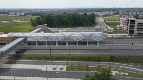 Ashburn Metrorail arcing pass Ashburn St... | Stock Video | Pond5