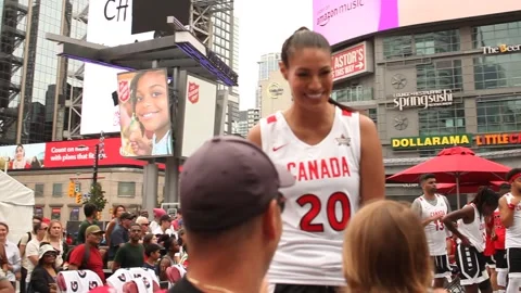 Ashley Callingbull taking selfies with ... | Stock Video | Pond5