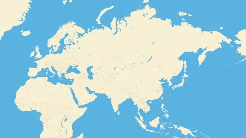 Asia map animation, World map animation | Stock Video | Pond5