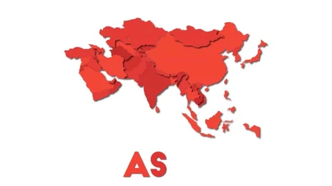 Asia map showing regions. Animated conti... | Stock Video | Pond5