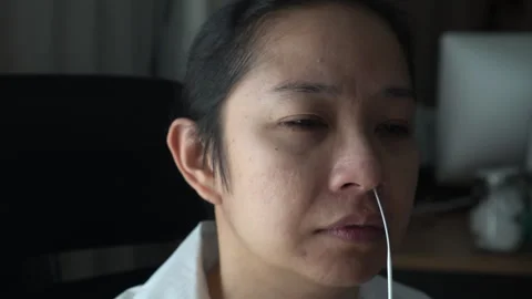 Asian adult woman tear crying reaction f... | Stock Video | Pond5