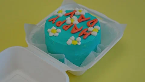 Asian bento cake rotation 360 degrees, b... | Stock Video | Pond5